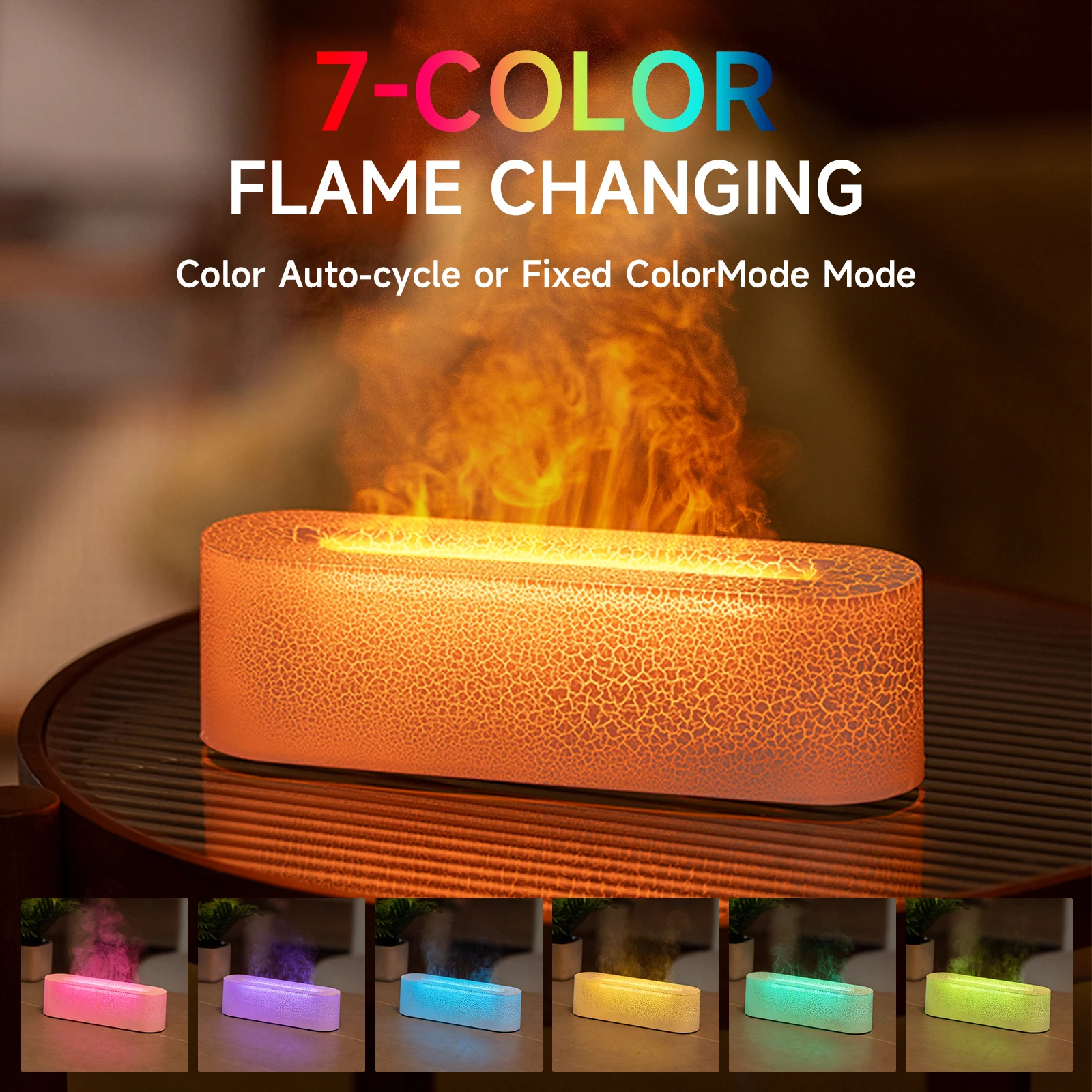 Vissko-7-Colorful-Flame-Diffuser-150ml-USB-Air-Humidifier-Aromatherapy ...