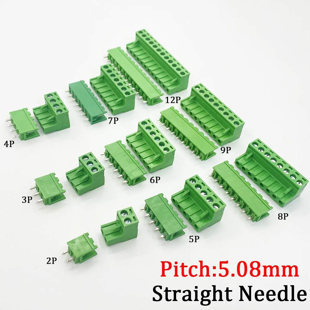 5Pair 5.08mm 2EDG 2/3/4/5/6/7/8/9/10/12Pin PCB Screw Terminal Block Wire Connector 5.08mm Pitch ...