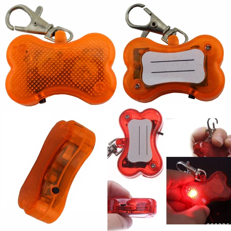Pet-Dog-Cat-ID-Tag-Safety-LED-Flashing-Light-Bone-Shaped-Plastic ...