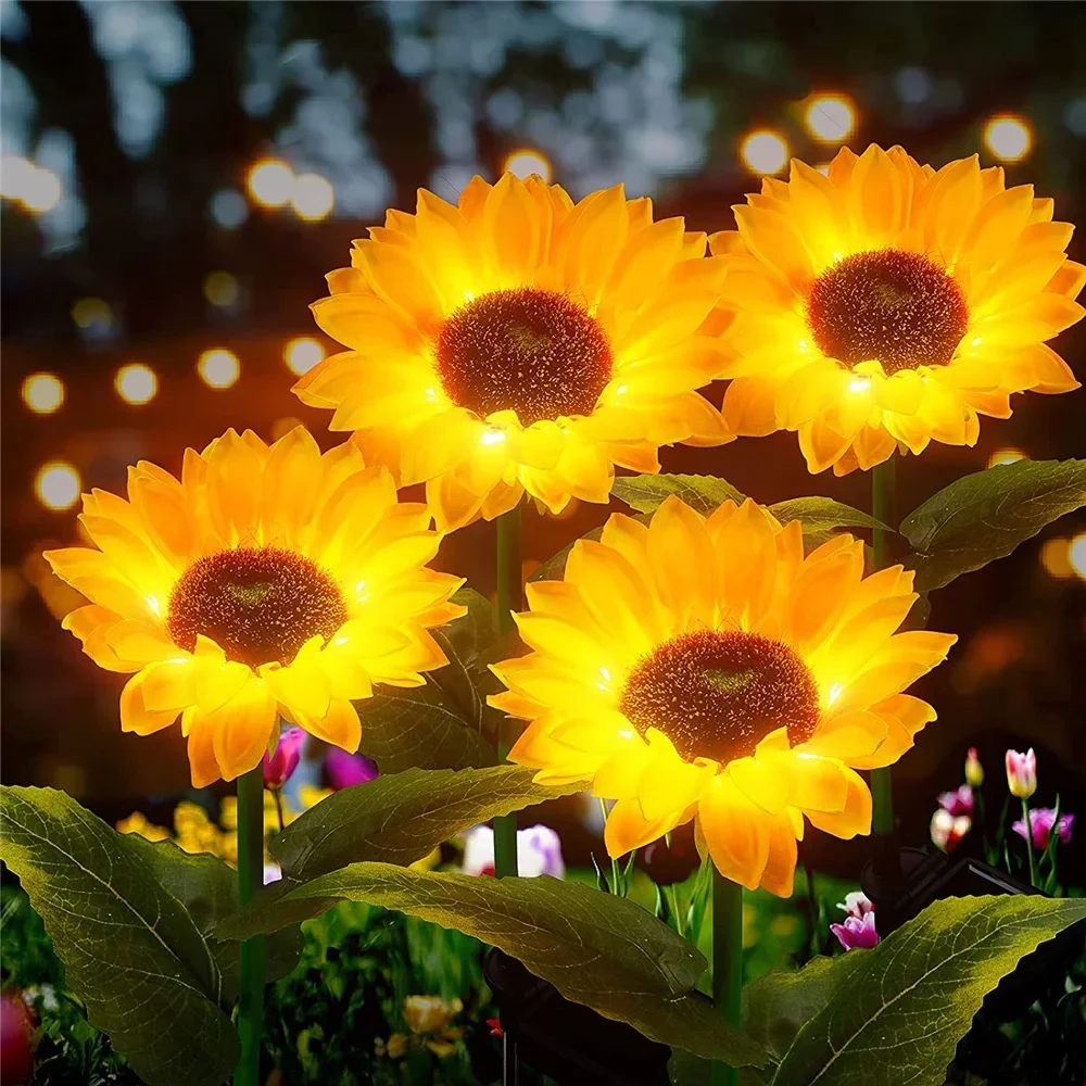 Solar Sunflower Garden Lights – Garden Gear Direct
