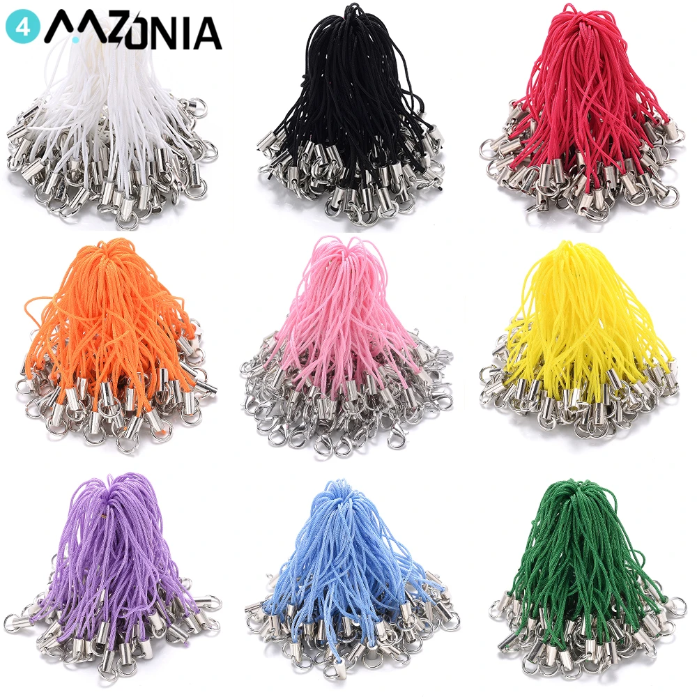 20/50Pcs Gold Silver Clasp Rope Keychains Lanyard Lariat Strap Cords ...
