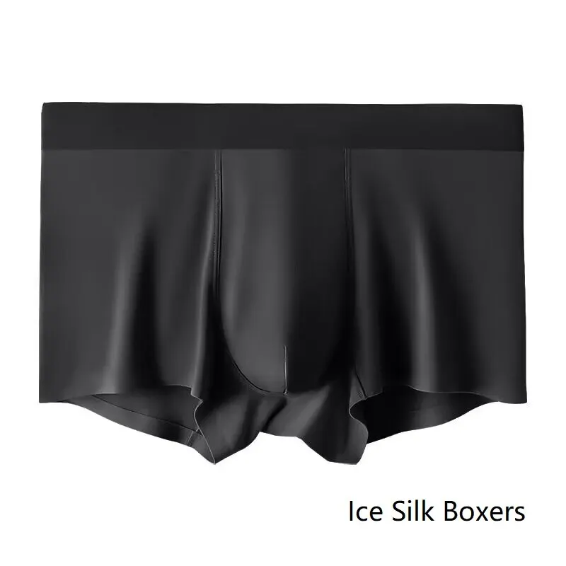 Men-Ice-Silk-Boxers-Underpants-Underwear-XL-2XL-3XL-Purple-Black-120S ...