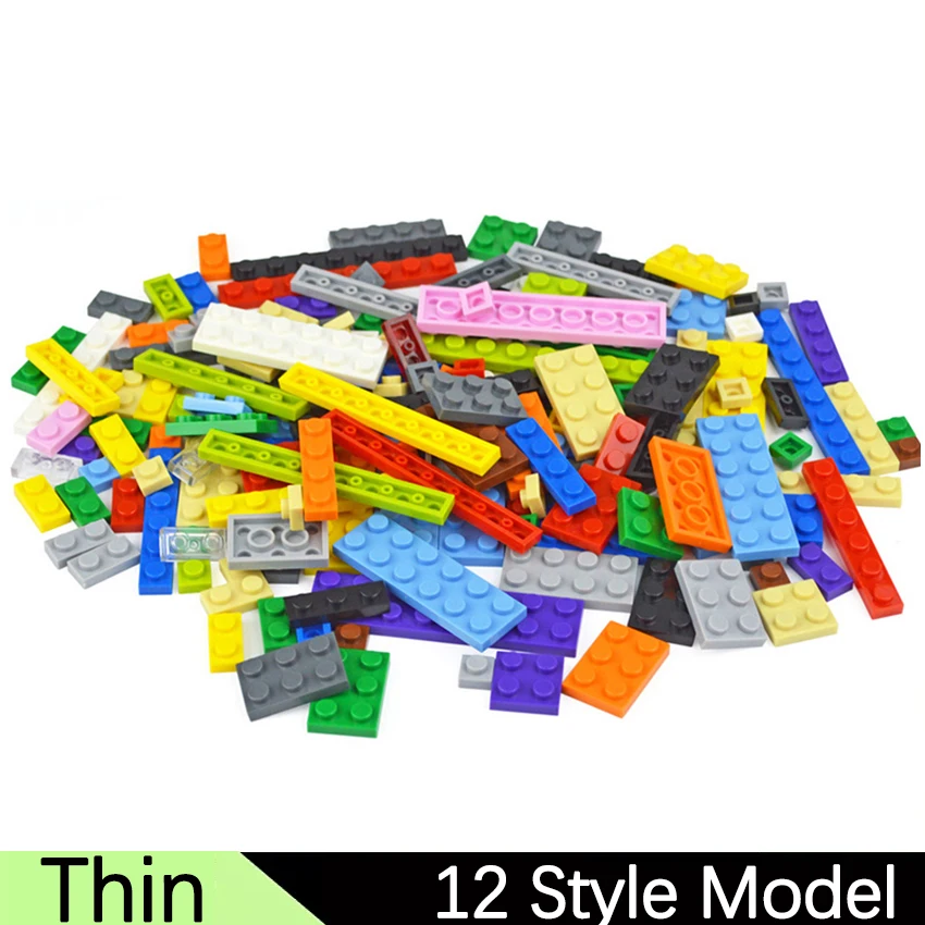 100Pcs-lot-Thin-Plate-Parts-City-Bulk-Building-Blocks-Figure-Mixed ...