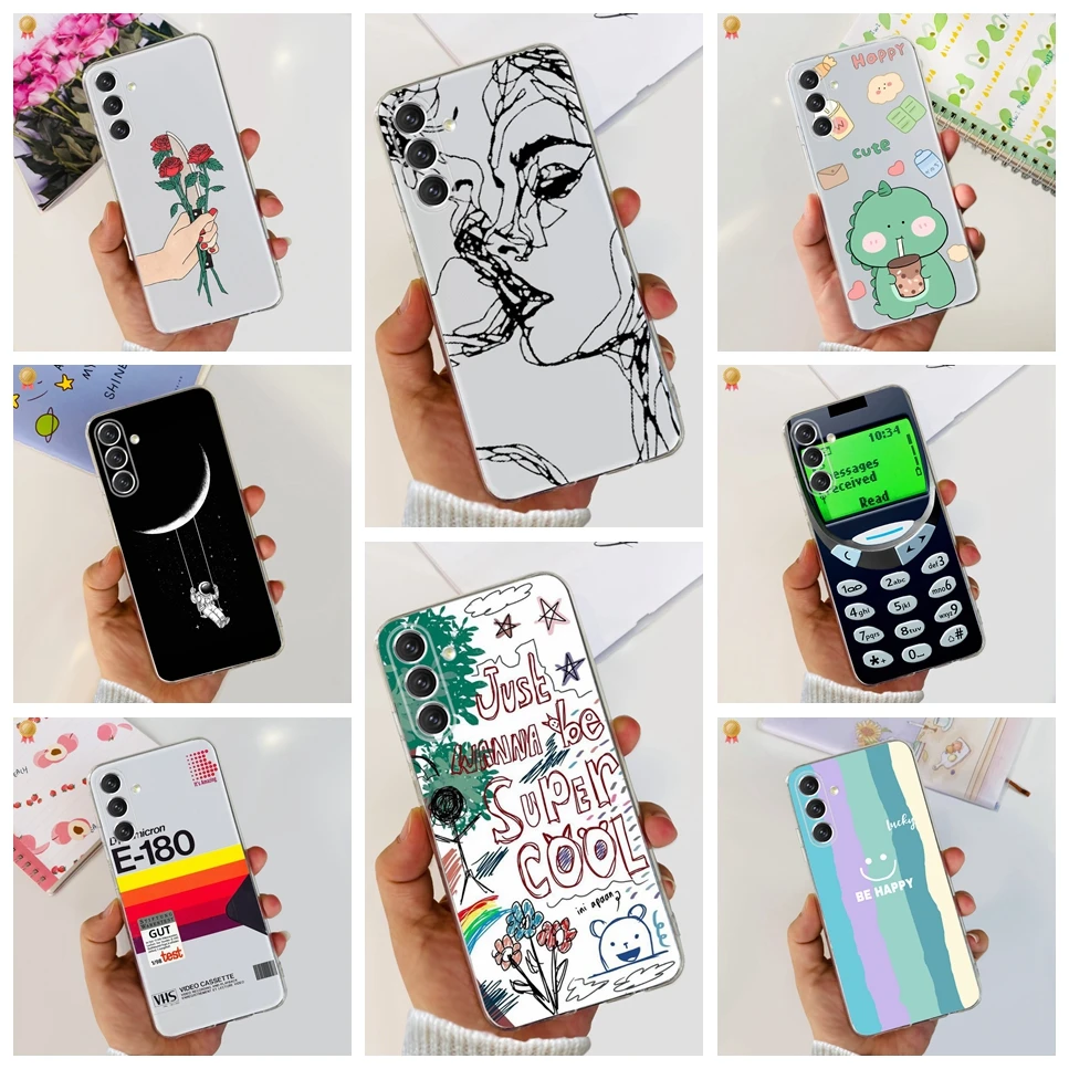 For-Samsung-Galaxy-A35-5G-Phone-Cases-New-Design-Clear-Cute-Flowers ...