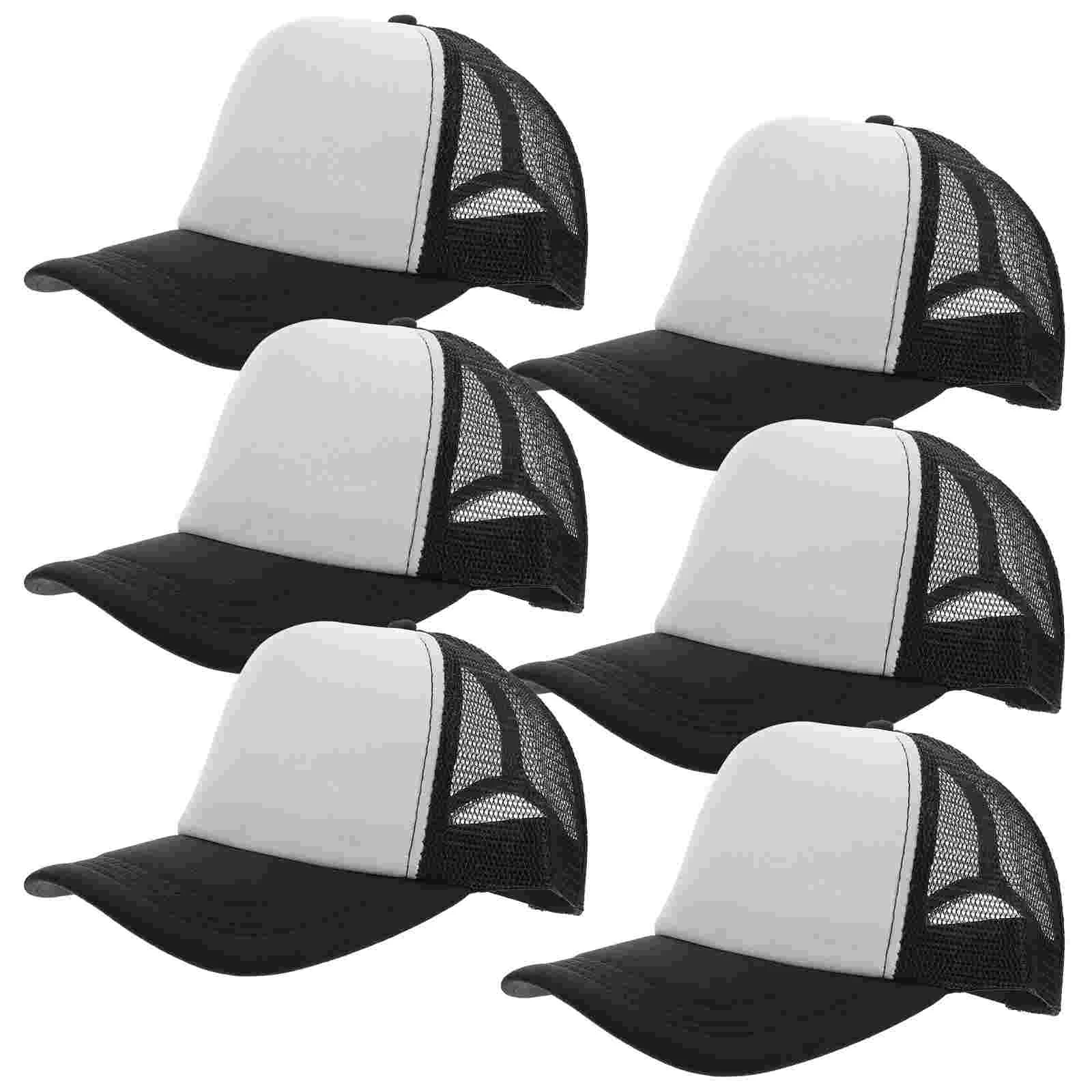10-Pcs-Blank-Hats-Sublimated-Baseball-Cap-Polyester-Hat-Driver-Heat ...