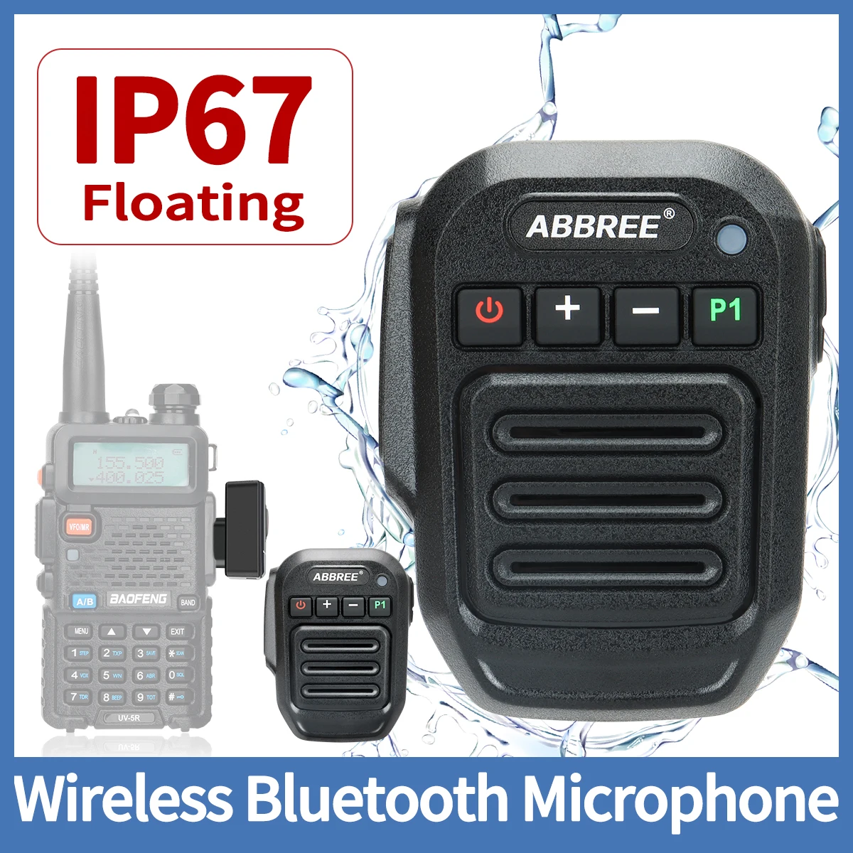 ABBREE Wireless Bluetooth Handheld Speaker IP68 Waterproof Two Way ...