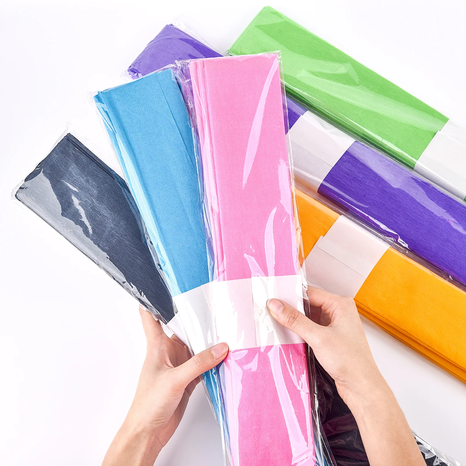 10pcs 50x75mm Colored Crepe Paper Roll Origami Crinkled Craft DIY ...