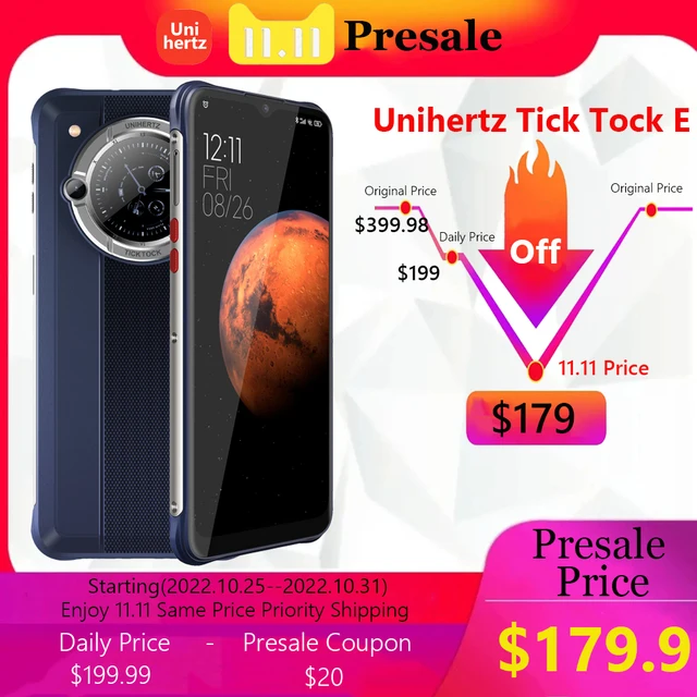 Unihertz Tick Tock E Octa Core Android Smartphone 6000mAh 6.5" Screen ...