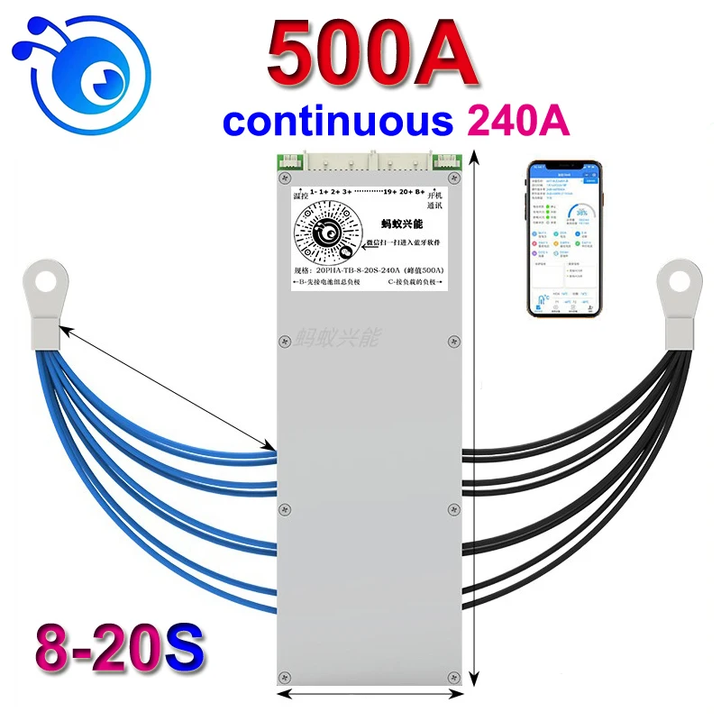 Ant BMS 8 20S Bluetooth Smart BMS with Balance Li Ion LiFePo4 LTO Ebike ...