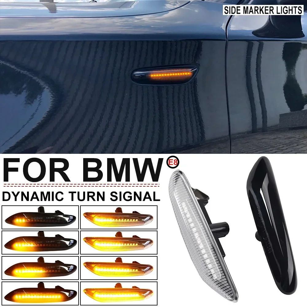 2PCS Flowing Water Blinker LED Dynamic Turn Signal Light For BMW E60 ...