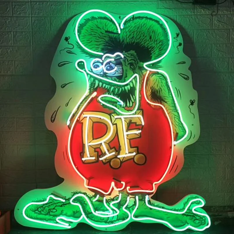 Custom RAT FINK Glass Neon Light Sign Beer Bar