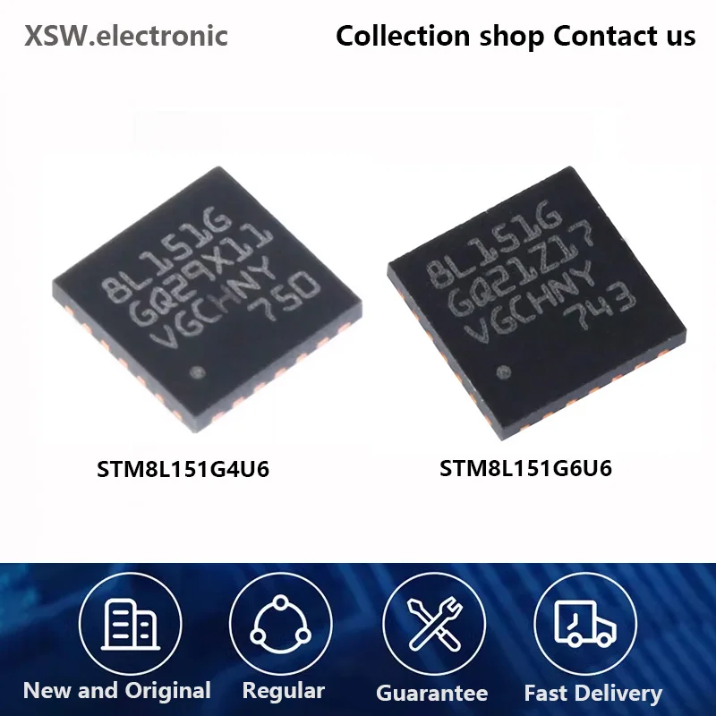 New-Original-STM8L151G4U6-STM8L151G6U6-UFQFPN-28-16KB-Flash-8-bit ...