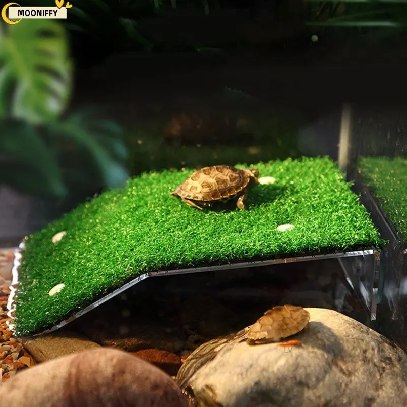 Turtle Basking Platform Resting Terrace With Fake Turf Tortoise Ramp ...