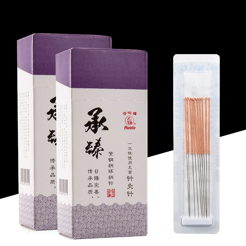 10-100pcs-box-acupuncture-needles-disposable-Copper-handle-disposable ...
