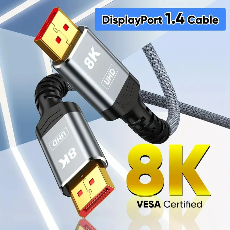 8K DisplayPort 1.4 DP to DP 4K/144Hz Cable Active Male To Male Cable 2K ...