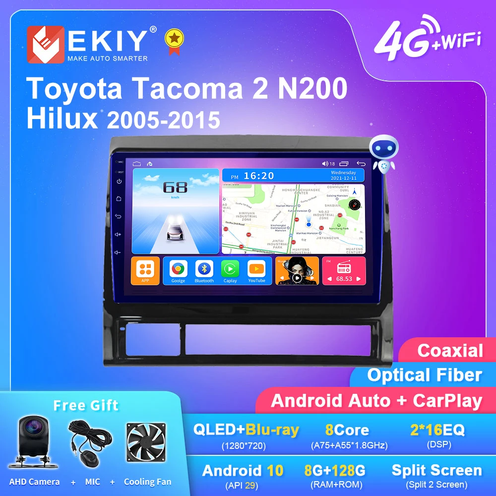 EKIY T7 Android 10.0 For Toyota Tacoma 2 N200 Hilux 2005-2015 Multimedia Player Carplay Auto ...