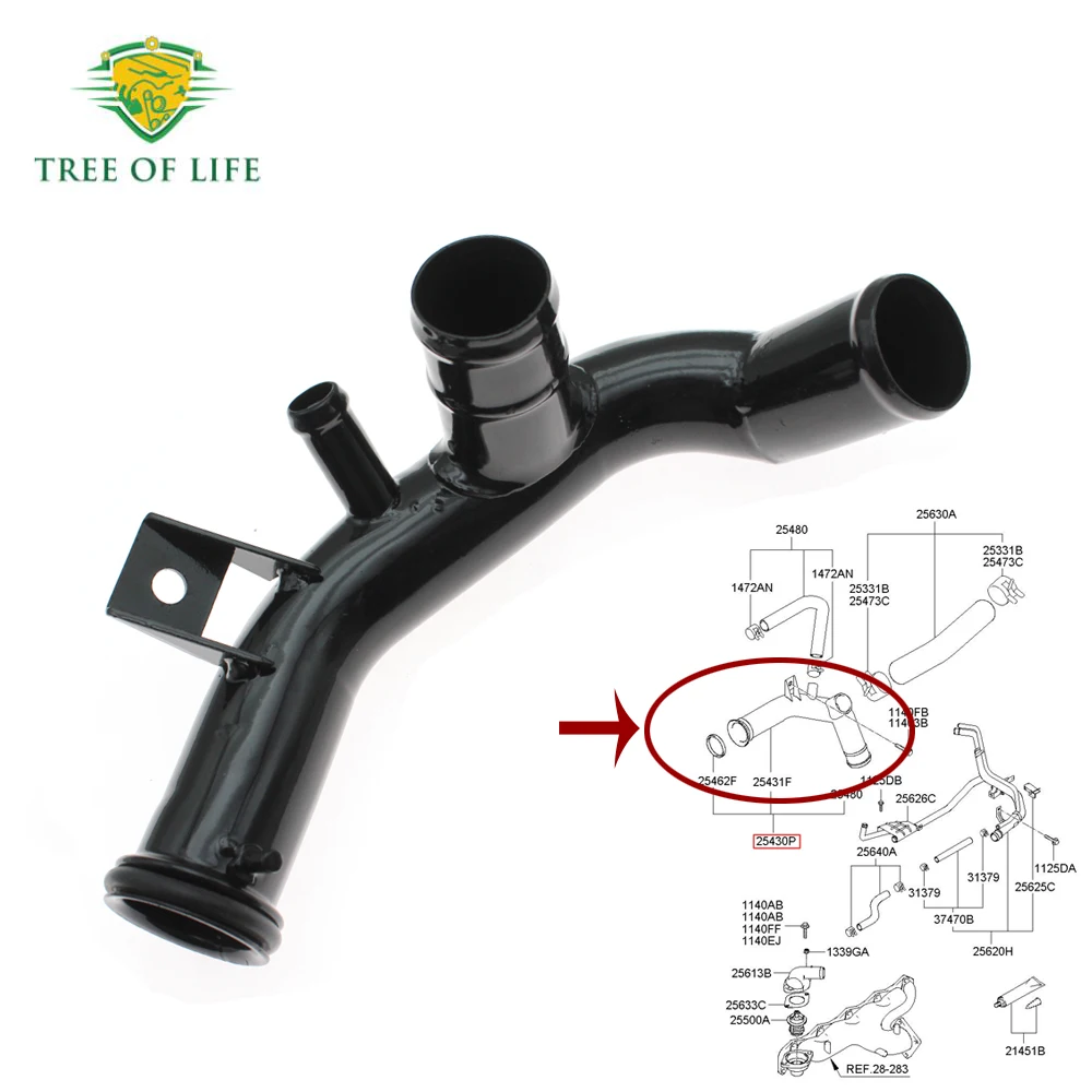 New Coolant Water Inlet Hose Pipe 25431-27410 For Hyundai Santa Fe ...