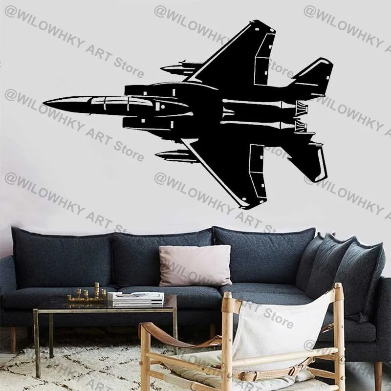 USF15-Fighter-Wall-Sticker-War-Weapons-Strategy-Aircraft-Teen-Kids-Room ...