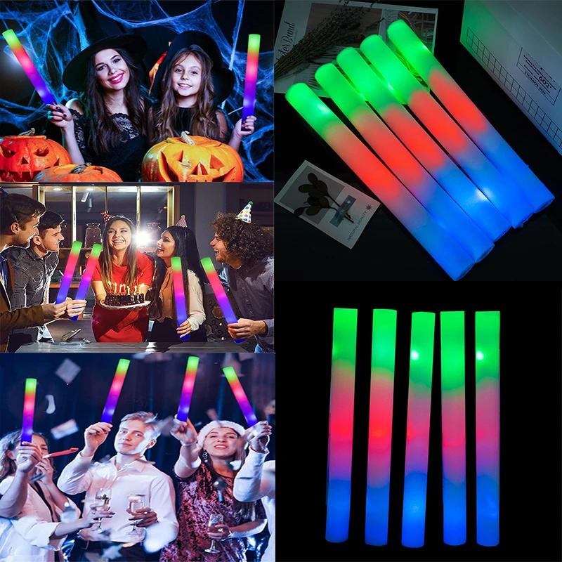 30Pcs-RGB-LED-Glow-Foam-Stick-Bulk-Colorful-LED-Glow-Sticks-Cheer-Tube ...