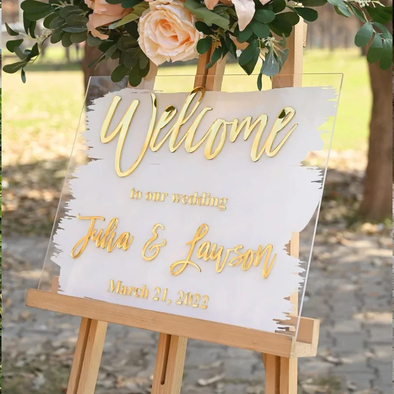 Frosted Acrylic Wedding Welcome Sign ,Acrylic Welcome Sign, Wedding ...