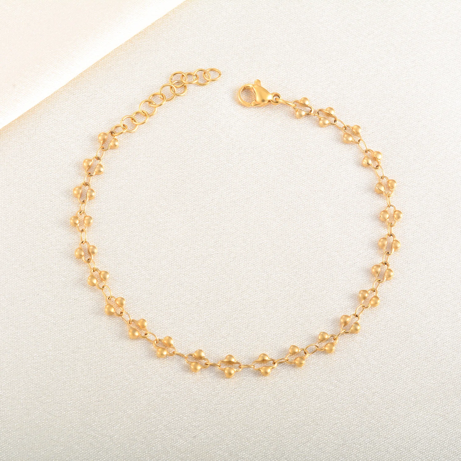 Flower Shape Stainless Steel Bracelet Gold And Sliver Color Cross ...