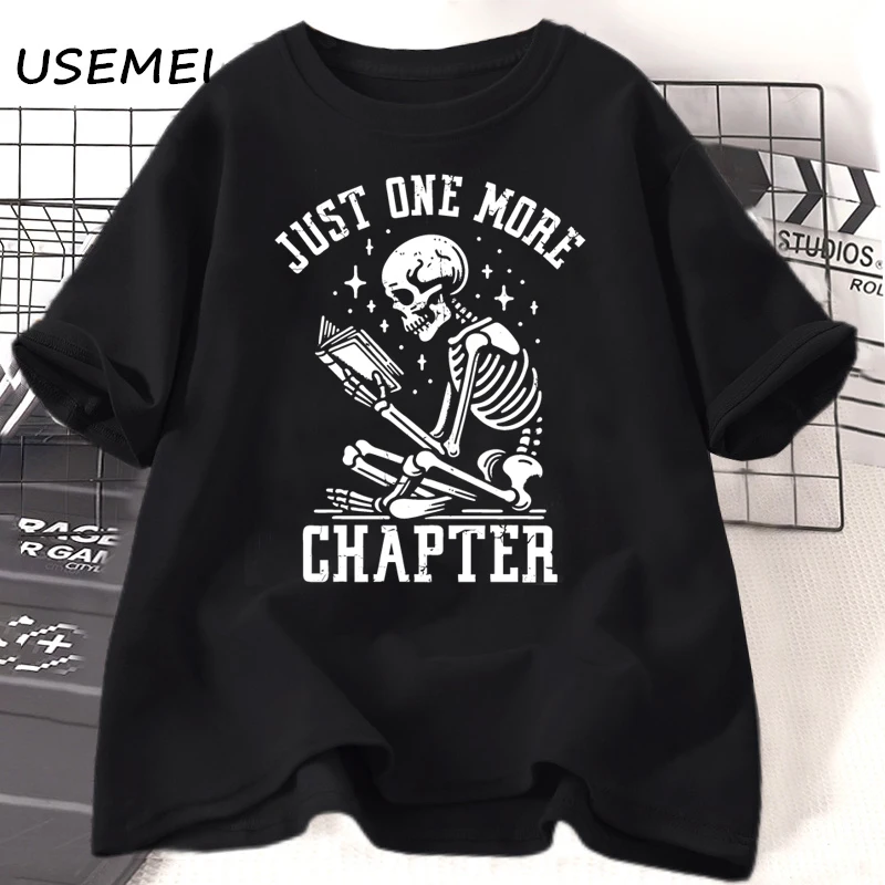 Just-One-More-Chapter-T-Shirts-Funny-Skull-Bookworm-T-Shirt-Book-Lover ...