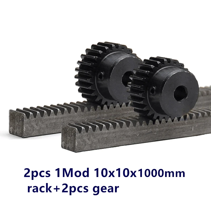 2units 10*10*1000mm 1Mod 1 Modulus Gear Rack steel + 2 units 17teeth ...