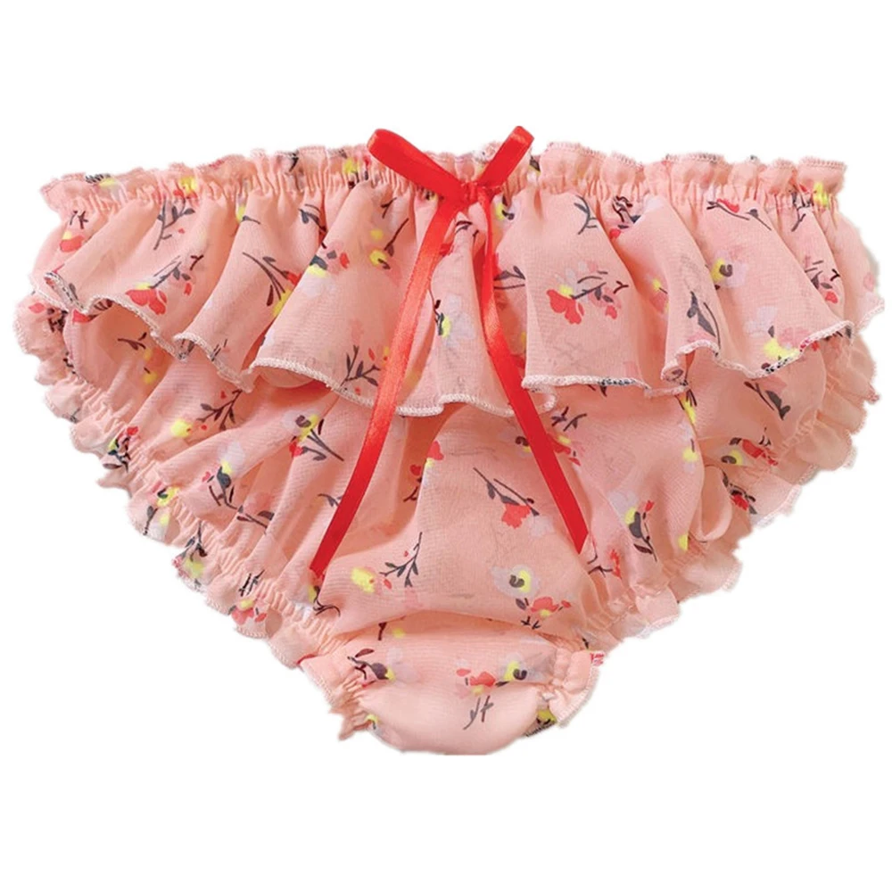 남성용 시시 여성화 프릴 게이 꽃 파우치 레이디 속옷 비키니 쉬폰 란제리 레이스 팬티 Aliexpress