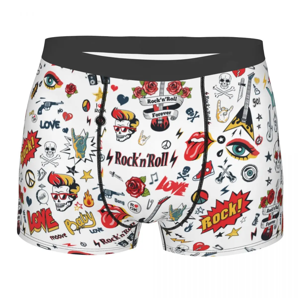 Funny-Boxer-Shorts-Panties-Men-Rock-N-Roll-Skulls-Guitar-Hippie-Signs ...