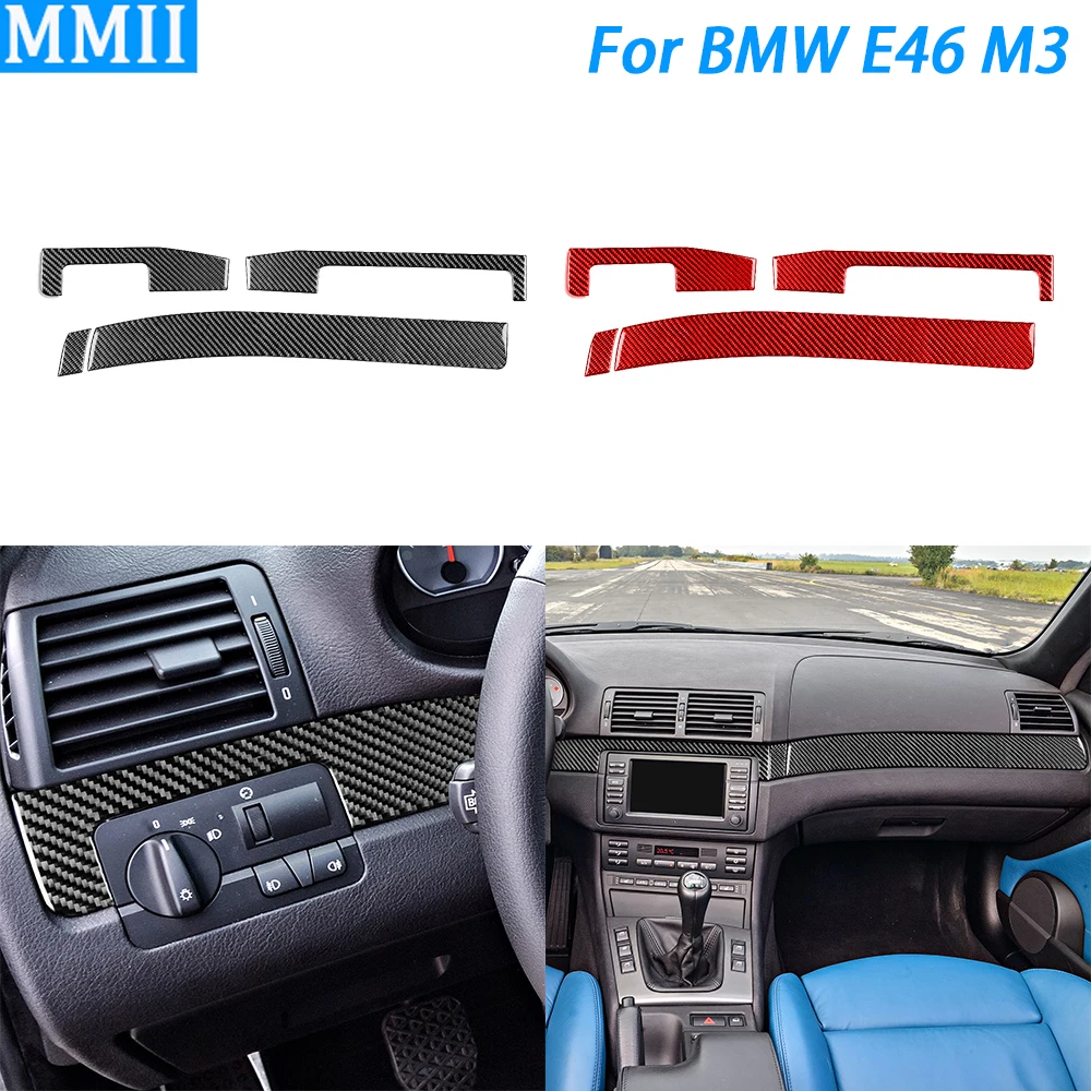 For BMW 3 Series E46 M3 1998-2006 Real Carbon Fiber Dashboard Panel ...