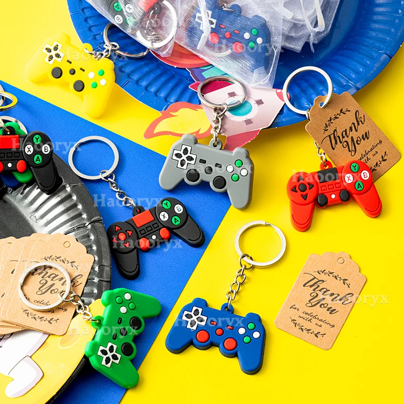 72Pcs-set-Video-Game-Party-Favors-Yellow-Red-Gamepad-Keychain ...