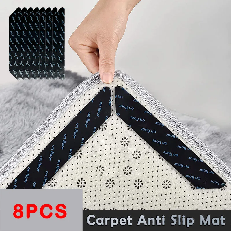 8-Piece-Carpet-Anti-Slip-Mat-Double-Sided-Tape-Reusable-Washable ...