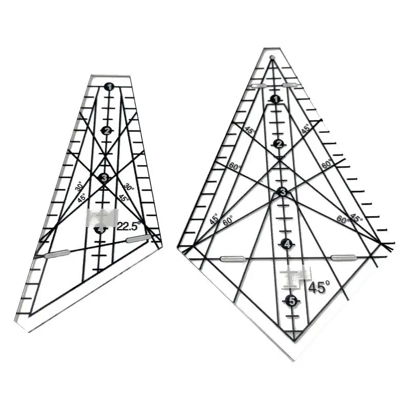 Sewing-Ruler-Set-2Pcs-Acrylic-Quilting-Templates-Transparent-Sewing ...