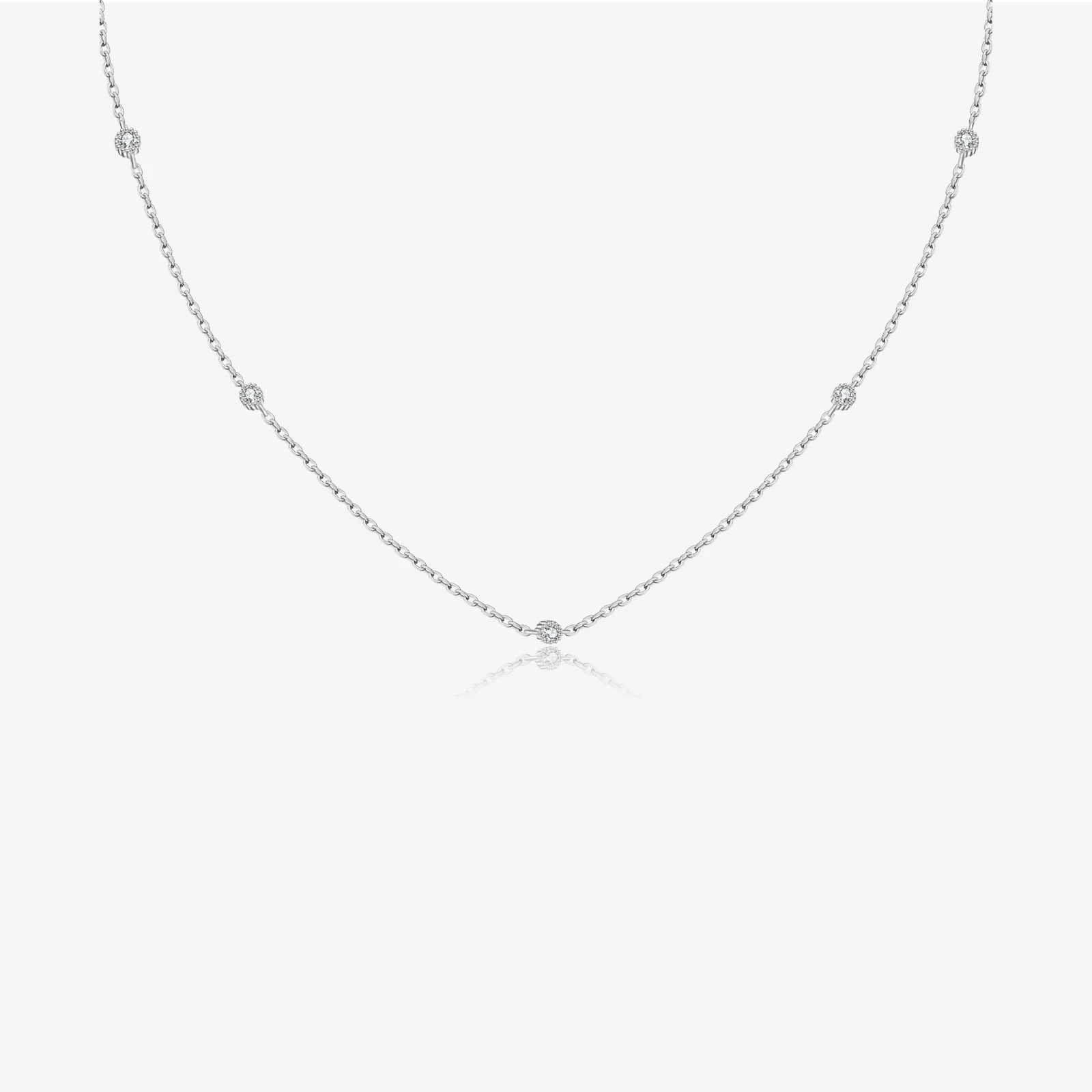 VEWANT Women 925 Sterling Silver Ciear Zircon Long Chain Necklace 2024 ...