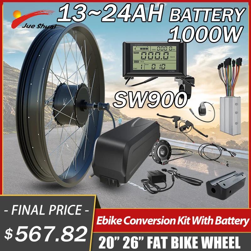 Electric-Bike-Conversion-Kit-48V-1000W-Powerful-Fatbike-Brushless-Gear ...