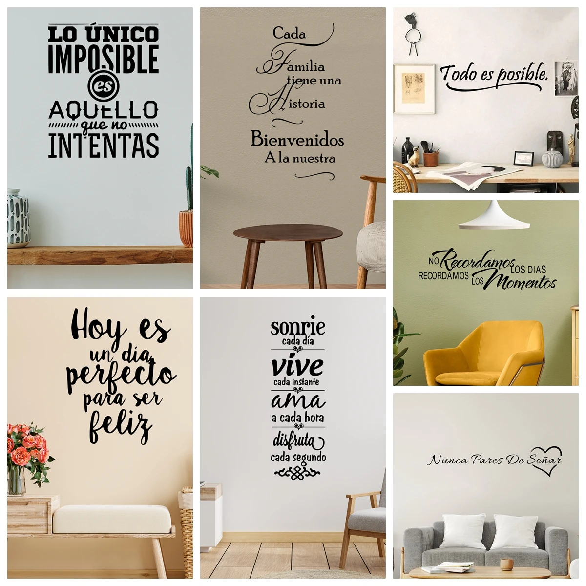 Pegatinas-de-arte-de-pared-con-frases-motivacionales-en-espa-ol-para ...