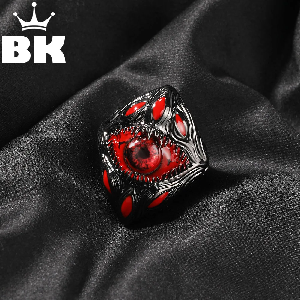 THE-BLING-KING-Men-s-Red-Devil-Eye-Ring-Ruby-Evil-Teeth-Big-Black ...