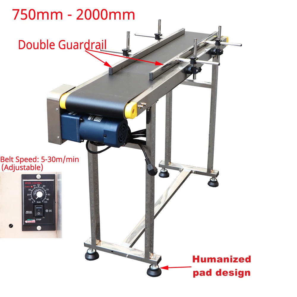 750mm-2000mm-PVC-Stainless-Steel-Belt-Conveyor-Automatic-Speed-Control ...