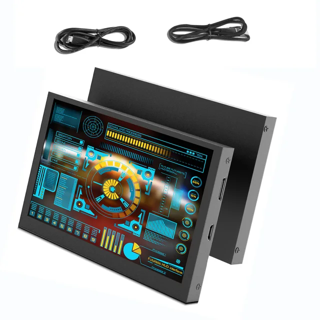 8.8 inch HDMI Touch Long Wide Monitor With Case PC Temperature Display ...