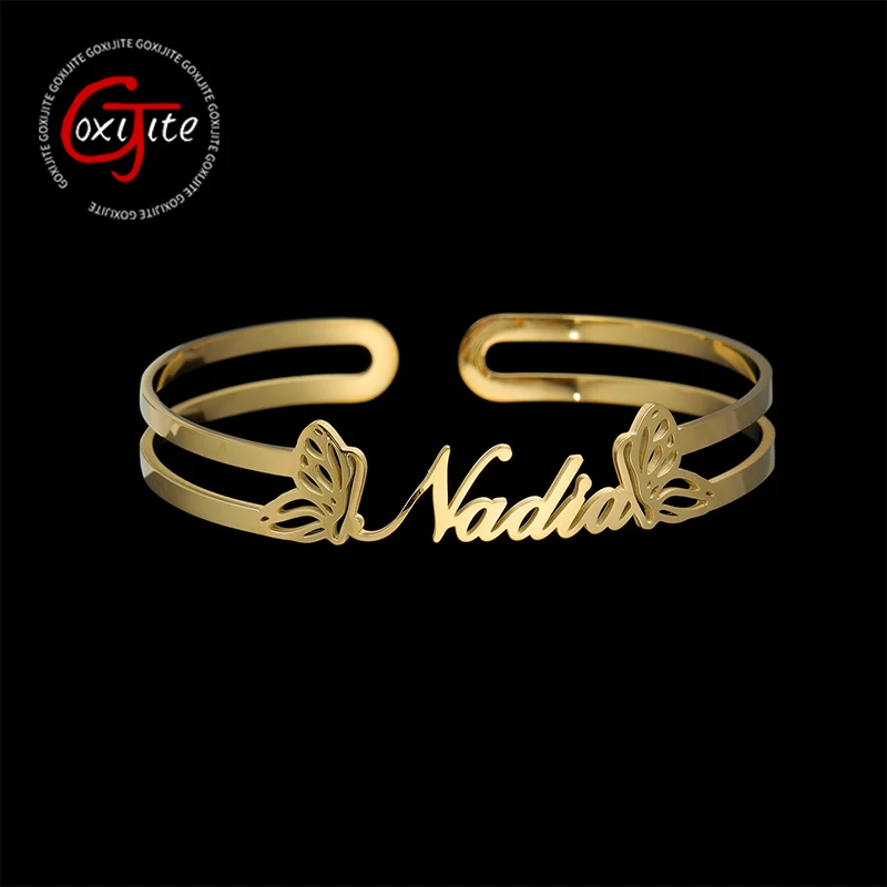 Goxijite-Personalized-Name-Bangle-For-Women-Girls-Stainless-Steel ...