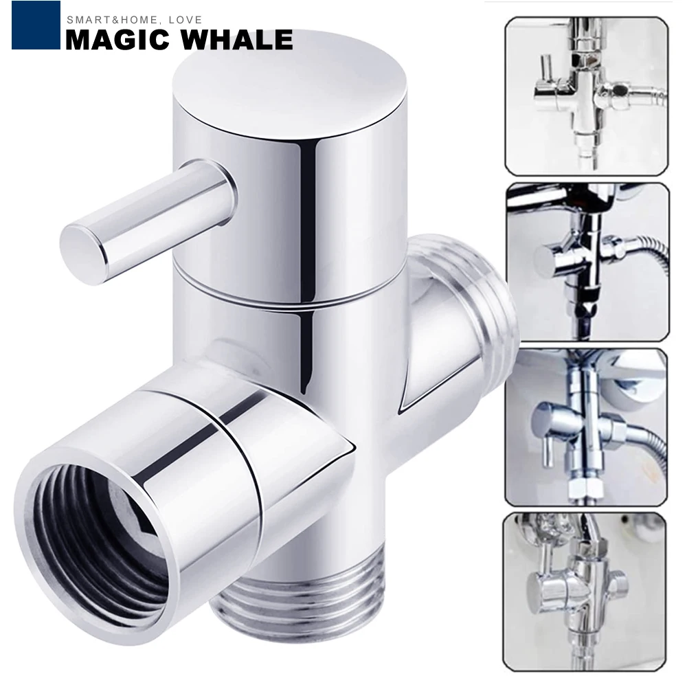 Brass Diverter Valve 3 Way Water Separator Shower Tee Adapter ...