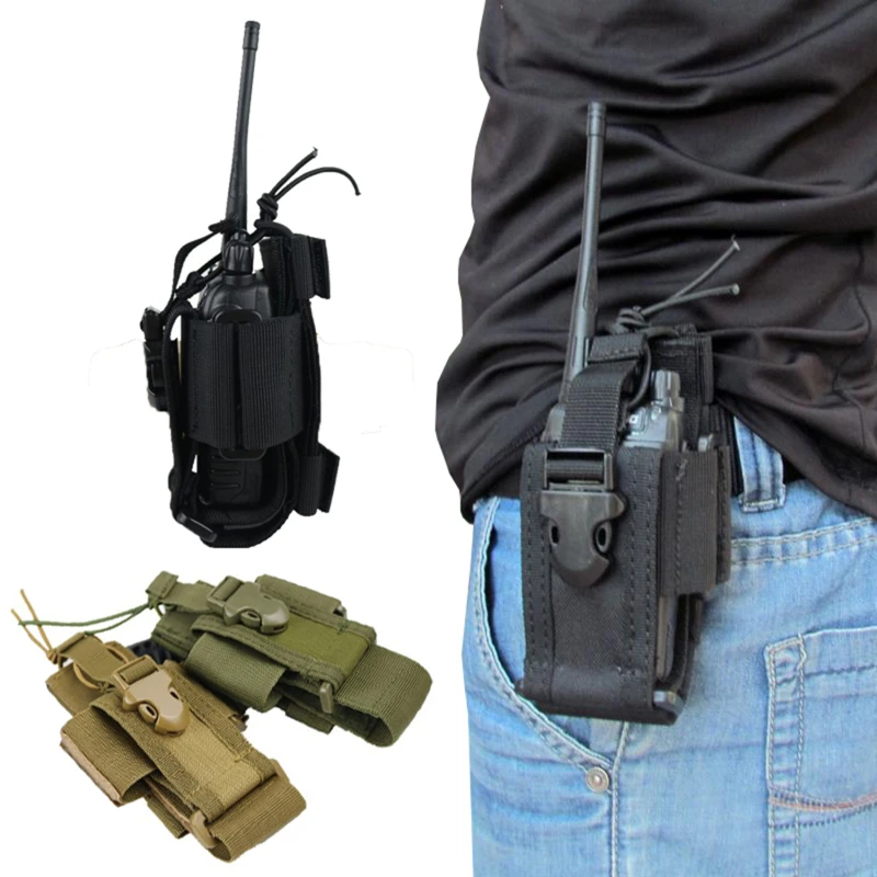Adjustable Tactical Radio Holder Bag Molle Two Way Radio Holster Pouch ...