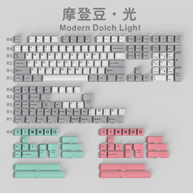 GMK-Modern-Dolch-Light-Keycaps-ABS-Double-Shot-Keycap-Cherry-Profile ...