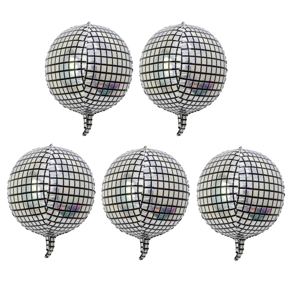 5pcs-22Inch-4D-Disco-Balloon-Silver-Laser-Large-Sphere-Foil-Balloons ...