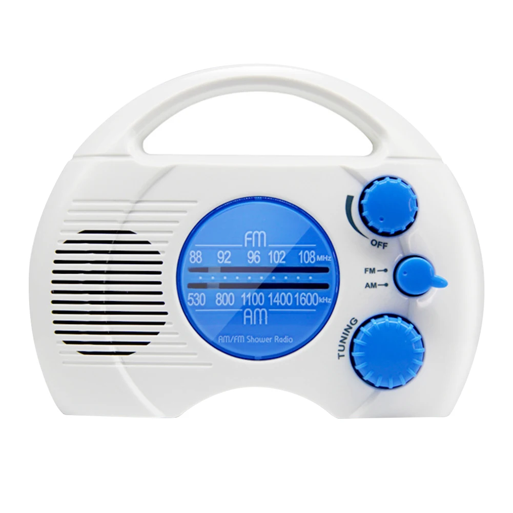 Portable-AM-FM-Shower-Radio-Built-in-Speaker-Mini-Shower-Radio-with-Top ...