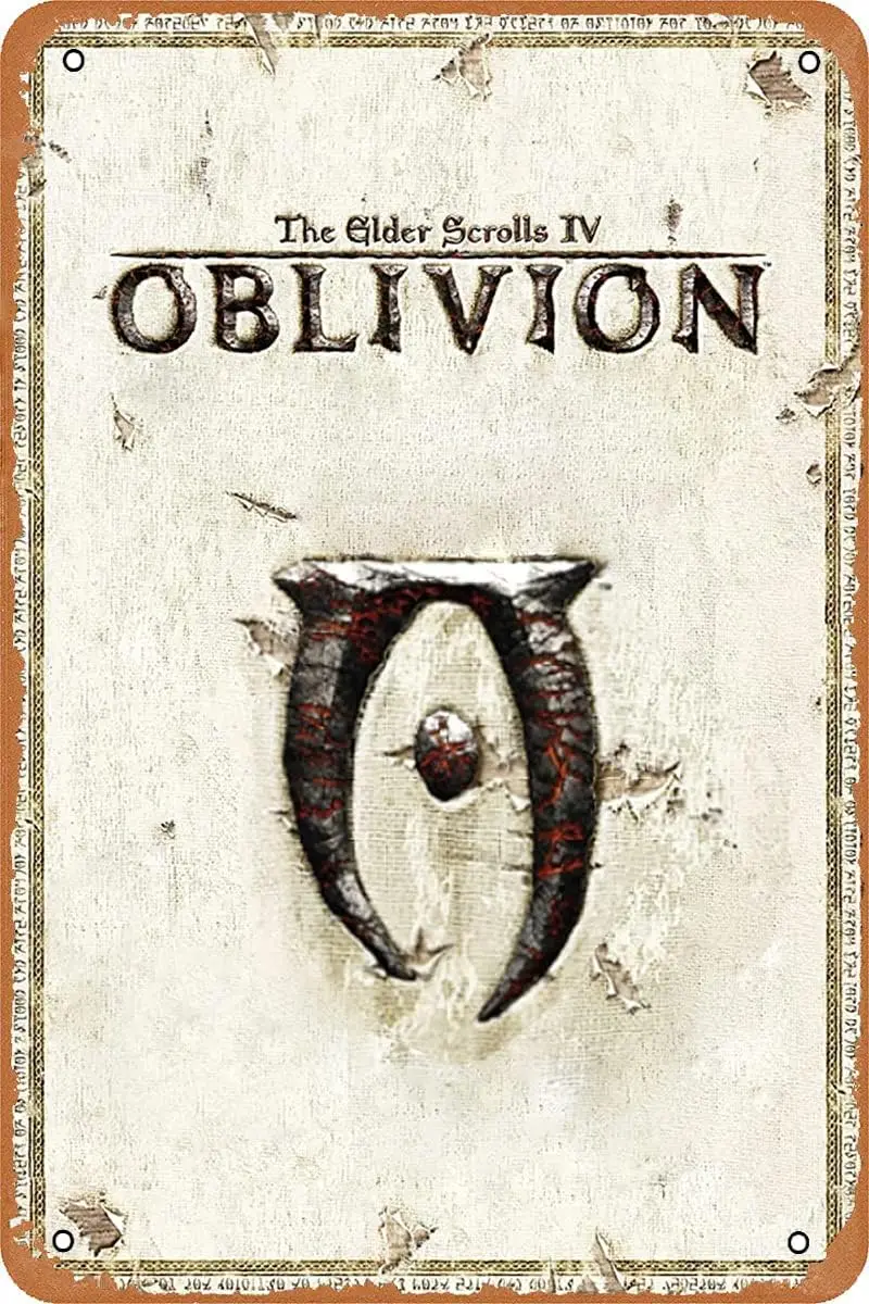The Elder Scrolls IV Oblivion Game Poster Tin Sign Vintage Retro Metal ...