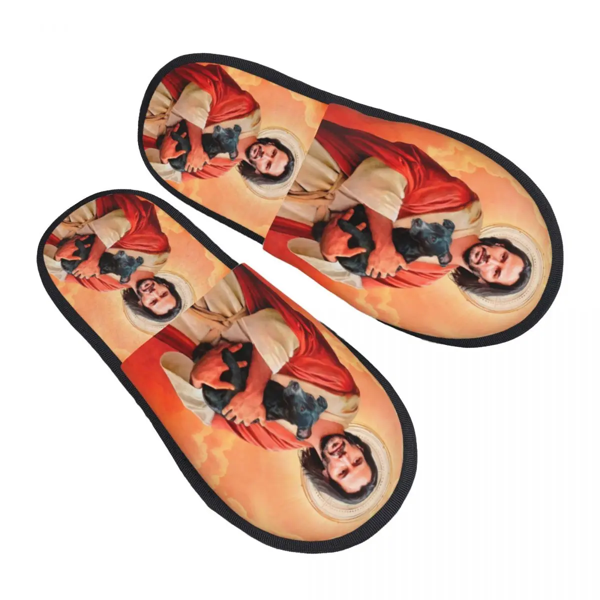 Custom Jesus Saint Meme Keanu Reeves Guest Slippers for Spa Women House ...