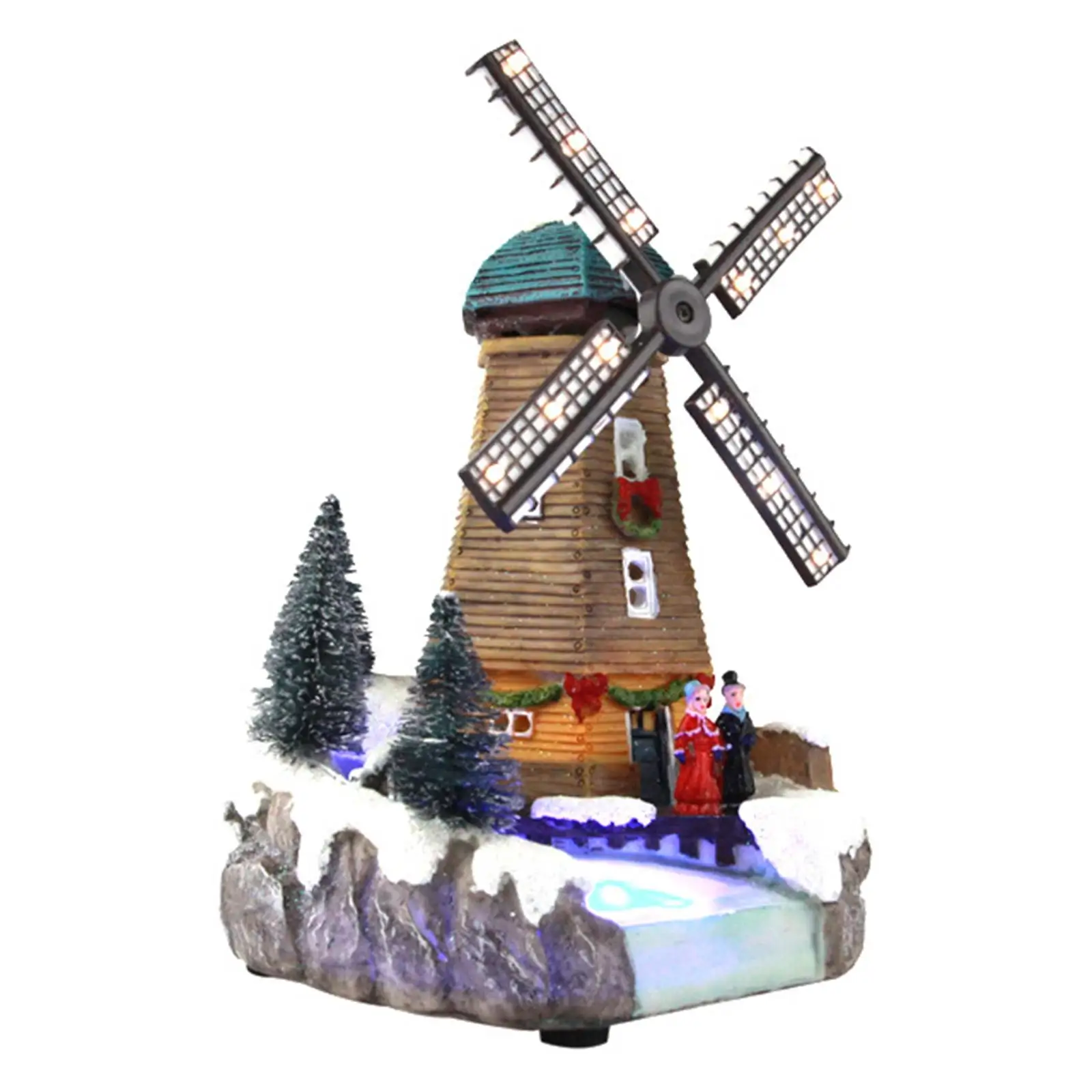 LED-Lighted-Christmas-Village-Windmill-with-Music-and-Light-with ...