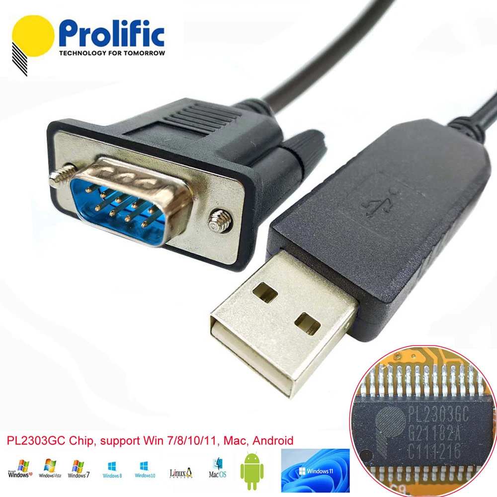 PL2303GC Prolific USB 직렬 통신 포트 COM 컨버터 케이블, IPC ARM PC 미니 ATX SBC용, 9 핀 ...
