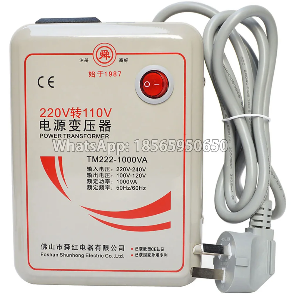Household-1000W-Voltage-Converter-Transformer-AC-220V-to-110V-Step-Down ...